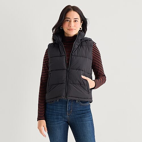 Click here for St. Johns Bay Womens Puffer Vest  Large  Black prices