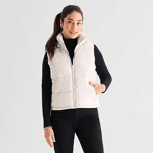 Click here for St. Johns Bay Womens Puffer Vest  Large  Beige prices