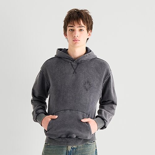 Click here for Arizona Mens Long Sleeve Fleece Hoodie  Large  Bla... prices