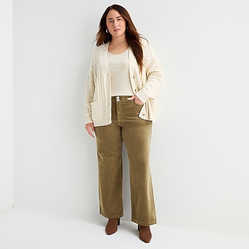 Click here for St. Johns Bay Womens Plus High Rise Wide Leg Cordu... prices