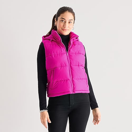 Click here for St. Johns Bay Womens Puffer Vest  Medium  Pink prices