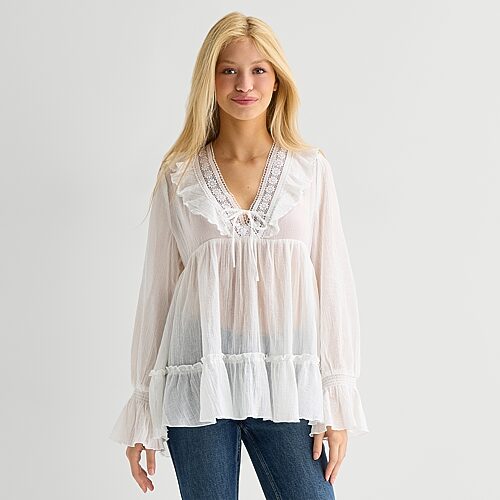 Click here for Arizona Juniors Womens V Neck Long Sleeve Tunic To... prices