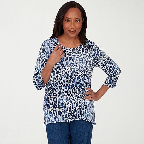 Click here for Alfred Dunner Classics Womens Split Crew Neck 3/4... prices