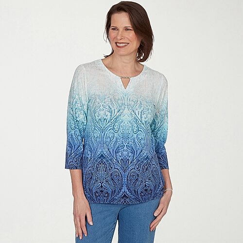 Click here for Alfred Dunner Womens Crew Neck 3/4 Sleeve T-Shirt... prices