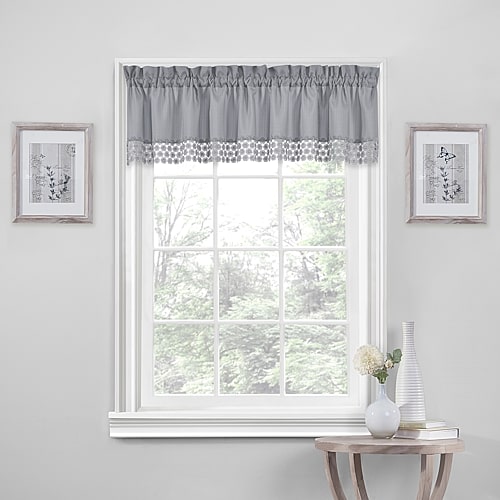Click here for Regent Tailored Rod Pocket Valance  One Size  Gray prices