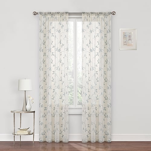 Click here for Regal Home Meadow Rod Pocket Embroidered Sheer Sin... prices