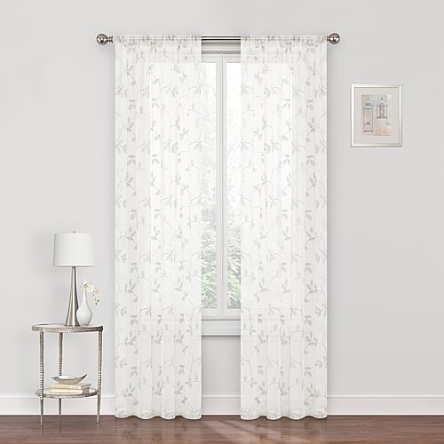 Click here for Regal Home Meadow Rod Pocket Embroidered Sheer Sin... prices