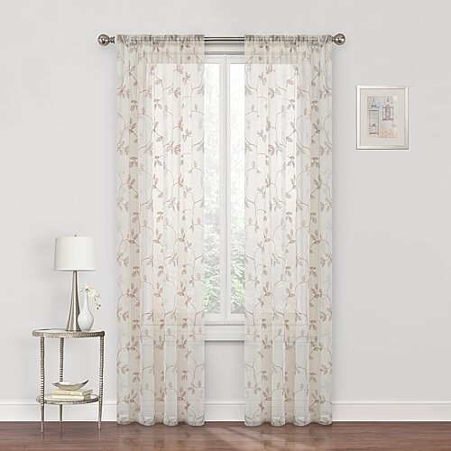 Click here for Regal Home Meadow Rod Pocket Embroidered Sheer Sin... prices