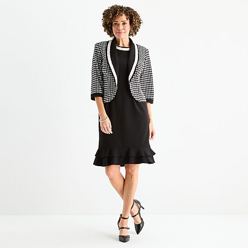 Click here for Maya Brooke Womens Plaid Jacket Dress  14  Black prices