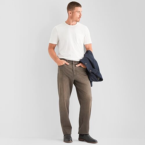 Click here for mutual weave Mens Loose Fit Jean  29 32  Brown prices