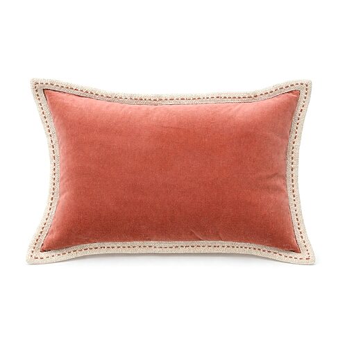 Click here for Vibhsa Solid Velvet Pick-Stitch Lumbar Decorative... prices