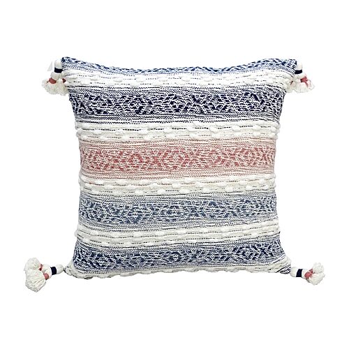 Click here for Vibhsa Tassels Square Throw Pillow  One Size  Blue prices