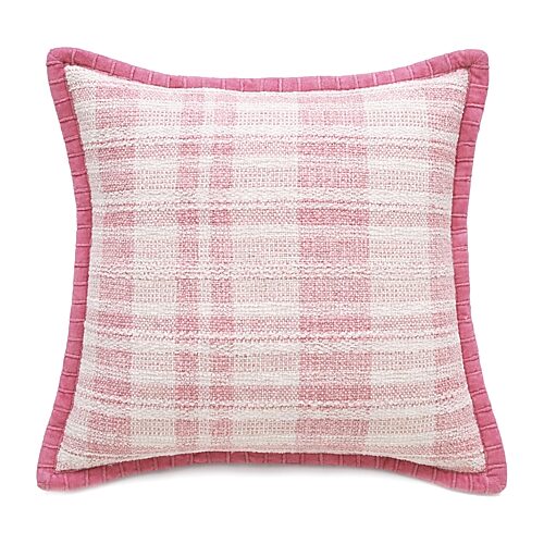 Click here for Vibhsa Soft Plaid Blue Textured Velvet Flange Deco... prices