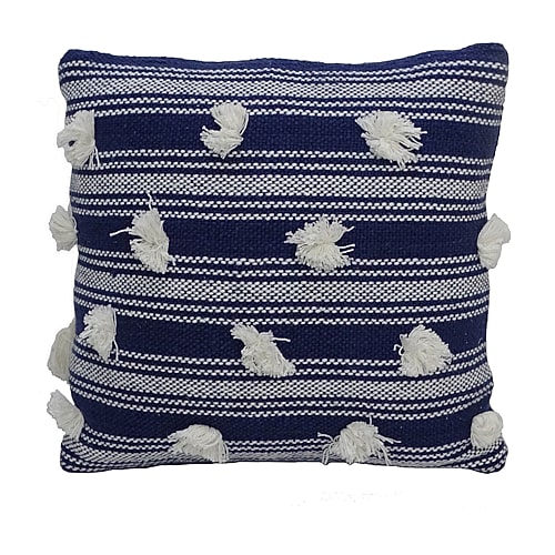 Click here for Vibhsa Poms Square Throw Pillow  One Size  Blue prices