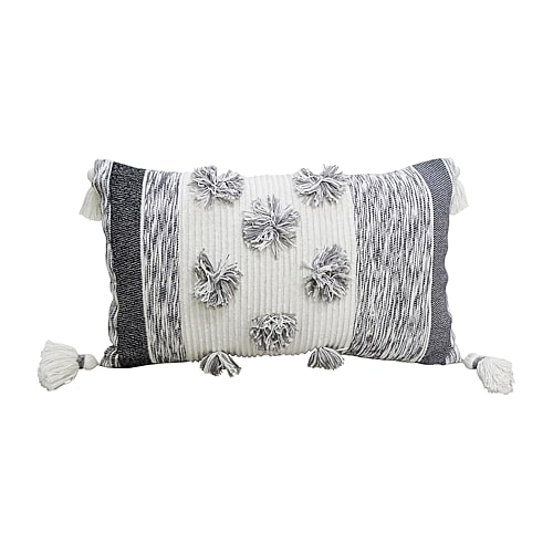 Click here for Vibhsa Melange Sreipes Rectangular Throw Pillow  O... prices
