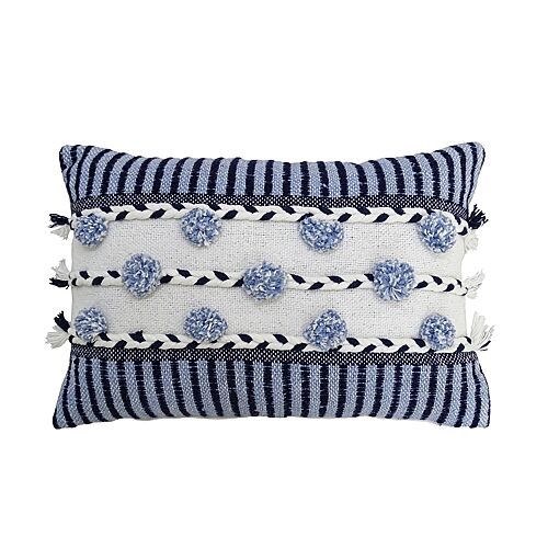 Click here for Vibhsa Braid Tassels Rectangular Throw Pillow  One... prices