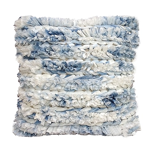 Click here for Vibhsa Furry Square Throw Pillow  One Size  Blue prices