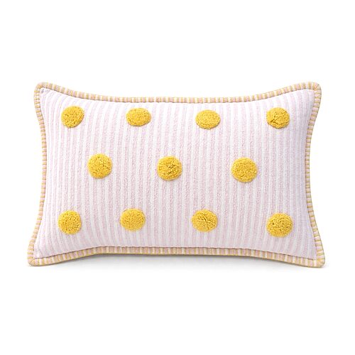 Click here for Vibhsa Polka Fun Tufted Dot Stripe Lumbar Decorati... prices