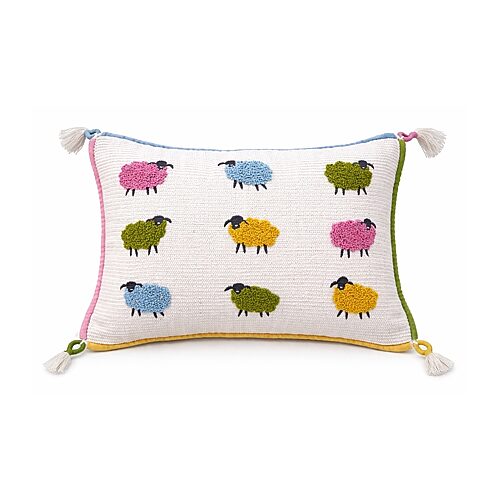 Click here for Vibhsa Whimsical Sheep Embroidered Lumbar Decorati... prices