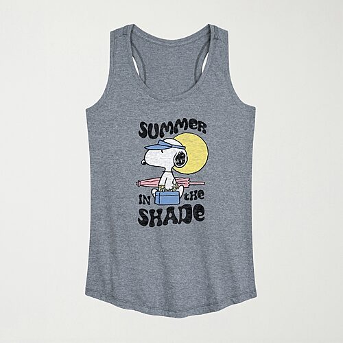 Click here for Womens Scoop Neck Sleeveless Peanuts Snoopy Tank T... prices