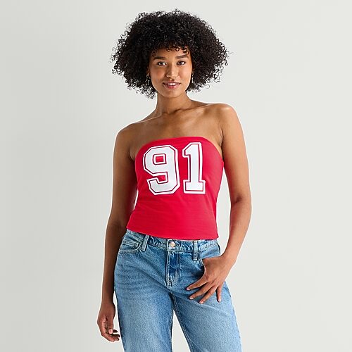 Click here for Tube Top Womens Juniors Tube Top  X-small  Red prices
