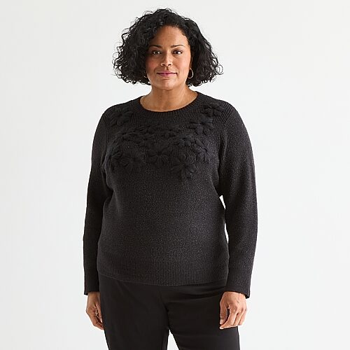 Click here for Liz Claiborne Plus Womens Crew Neck Embellished Lo... prices