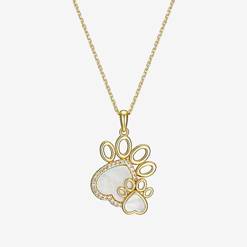 Click here for Womens White Mother Of Pearl 18K Gold Over Silver... prices