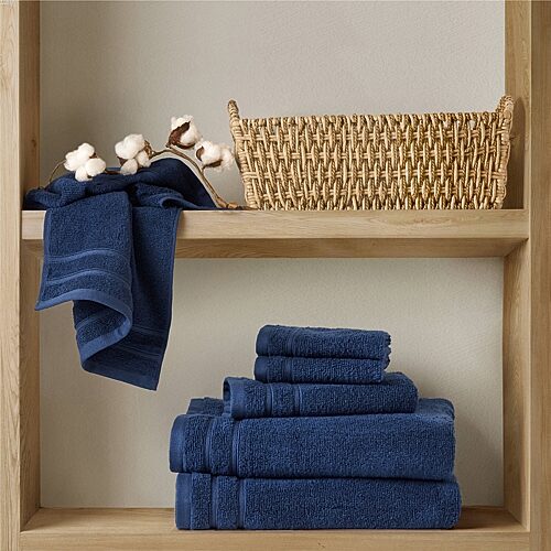 510 Design 100 Cotton 6-pc. Quick Dry Bath Towel Set  One Size  Blue