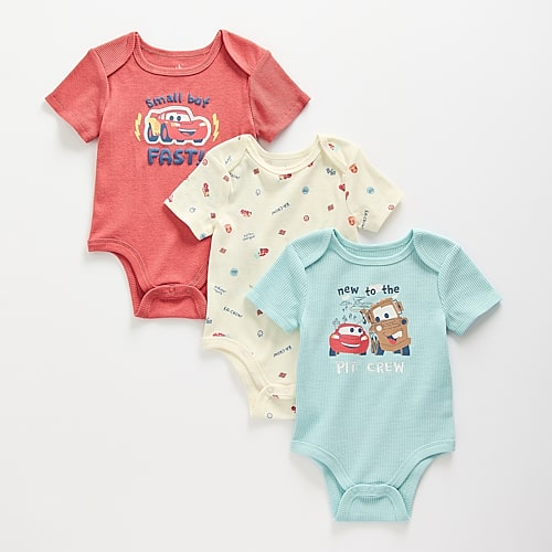 Click here for Baby Boys Cars Crew Neck Short Sleeve 3-pc. Bodysu... prices