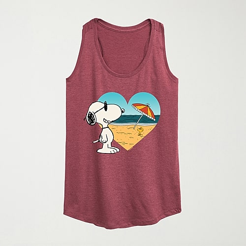 Click here for Womens Crew Neck Sleeveless Peanuts Snoopy Tank To... prices