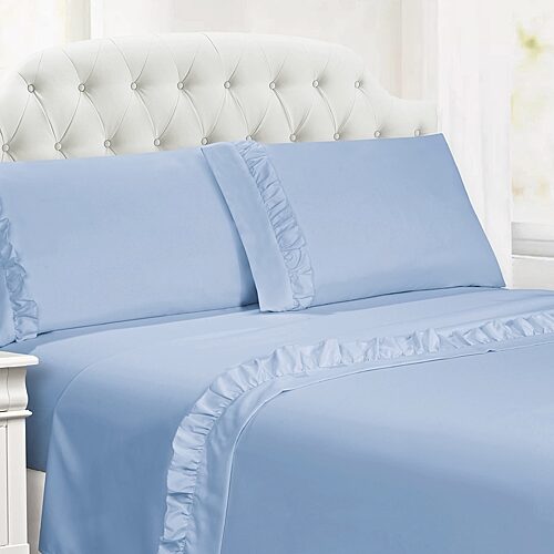 Click here for Swift Home Ruffle Hem 4pc. Lightweight Microfiber... prices