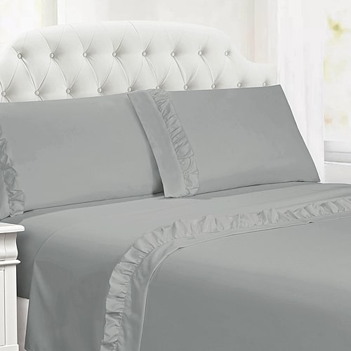 Click here for Swift Home Ruffle Hem 4pc. Lightweight Microfiber... prices