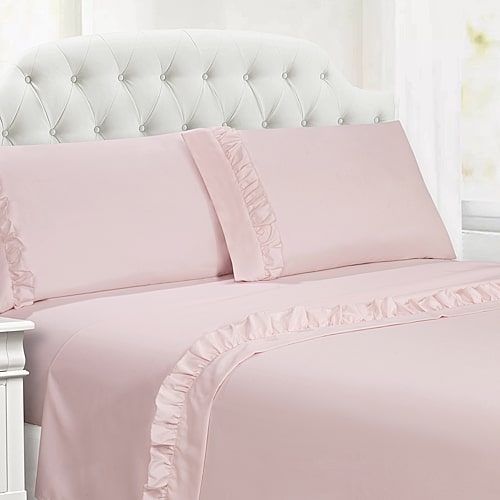 Click here for Swift Home Ruffle Hem 4pc. Lightweight Microfiber... prices