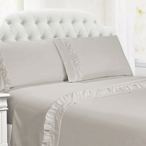 Click here for Swift Home Ruffle Hem 4pc. Lightweight Microfiber... prices