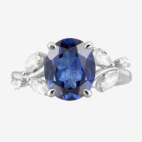 Click here for Womens Lab Created Blue Sapphire Sterling Silver O... prices