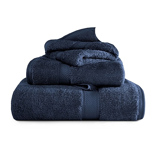 Click here for Superior 100 Egyptian Cotton 3-Pc Towel Set - Navy... prices