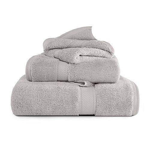 Click here for Superior 100 Egyptian Cotton 3-Pc Towel Set - Silv... prices