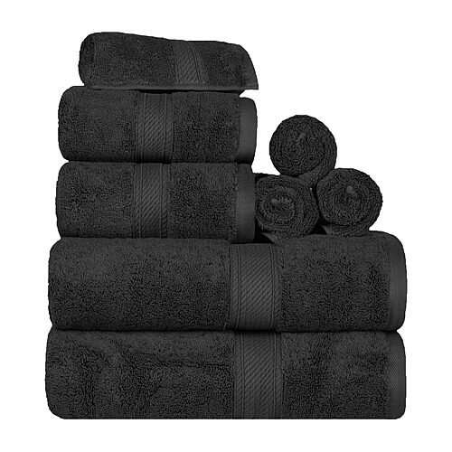 Click here for Superior Egyptian Cotton 8-Pc. Towel Set - Black prices