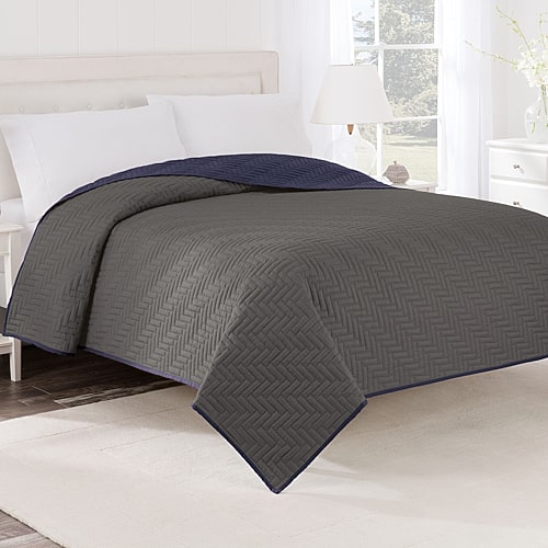 Click here for WestPoint Home Reversible Coverlet  Twin - Graphit... prices