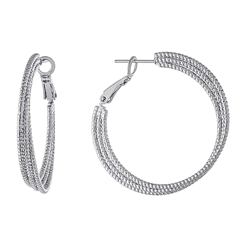 Click here for Silver Reflections Pure Silver Over Brass Hoop Ear... prices