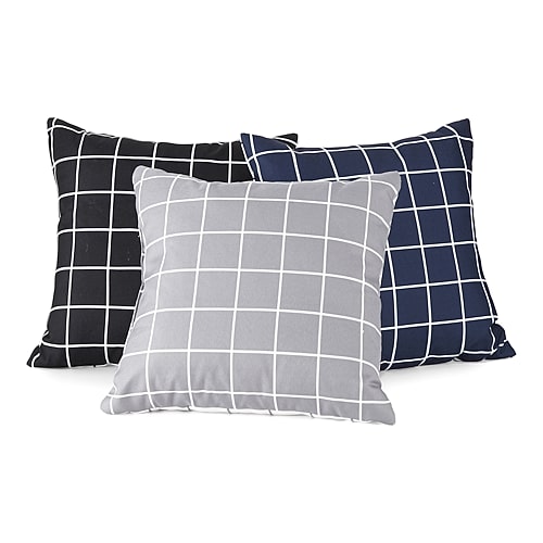 Home Expressions Windowpane Square Throw Pillow  One Size  Black
