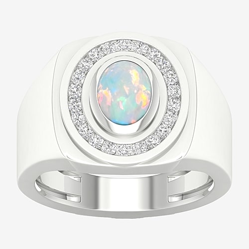 Click here for Mens Lab Created White Opal Sterling Silver Fashio... prices