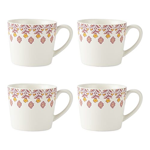 Click here for Distant Lands White/Pink Stoneware Coffee Mug  One... prices