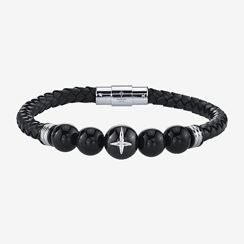 Click here for Mens Stainless Steel Beaded Bracelet  One Size prices