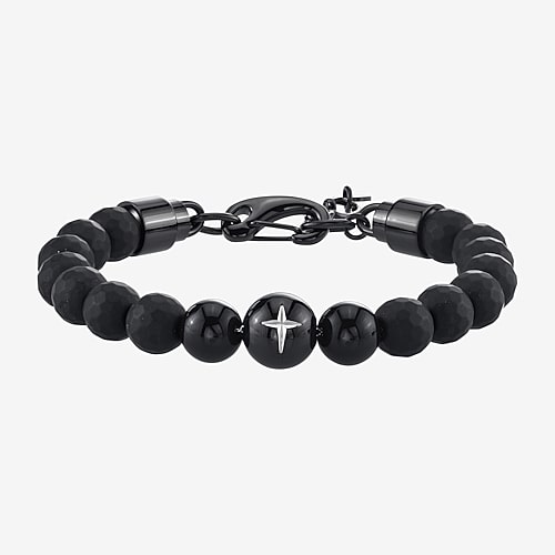Click here for Mens Stainless Steel Beaded Bracelet  One Size prices