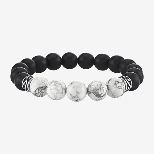 Click here for Mens Black Agate Sterling Silver Beaded Bracelet... prices
