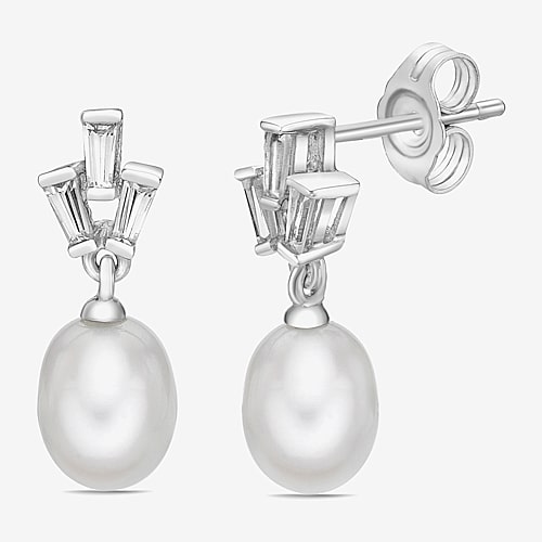 Click here for Womens White Cultured Freshwater Pearl Sterling Si... prices