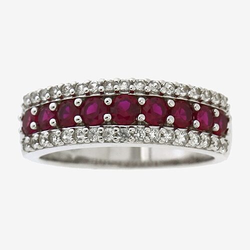 Click here for Womens Lab Created Red Ruby Sterling Silver Cockta... prices