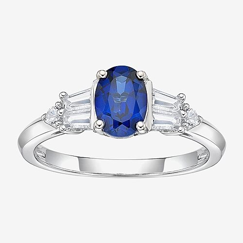Click here for Womens Lab Created Blue Sapphire Sterling Silver C... prices