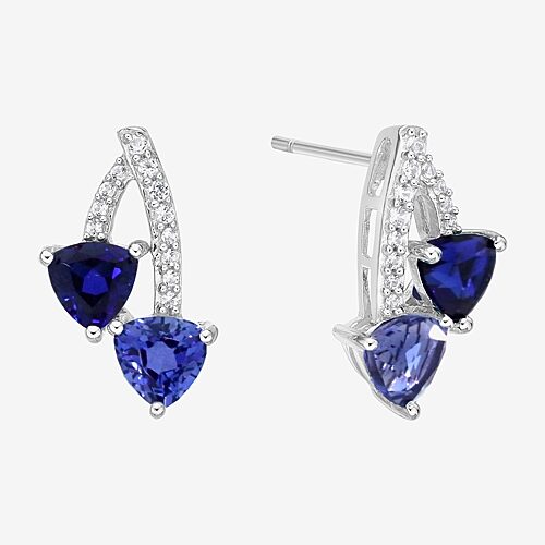 Click here for Gemstone Sterling Silver 16.3mm Triangle Stud Earr... prices
